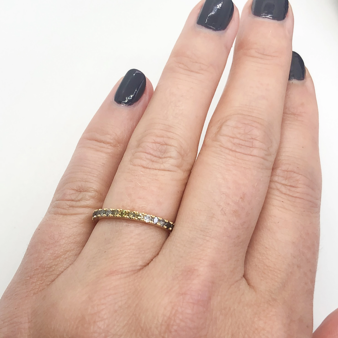 Precita Natural Olive Diamond Ring – OctaHedron Jewelry